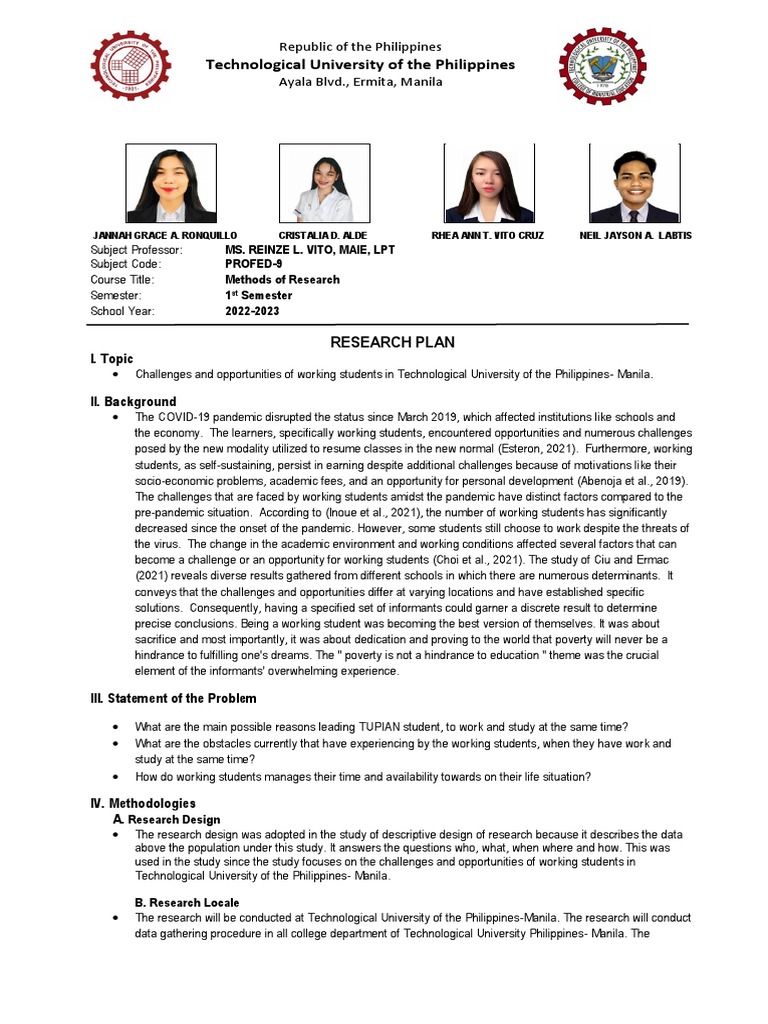 Research Plan 3 | PDF