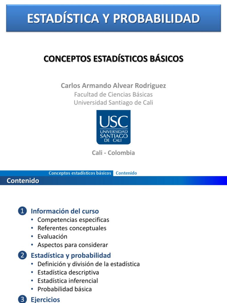 Presentación - Conceptos Estadísticos Básicos | PDF | Estadísticas | Muestreo (Estadísticas)