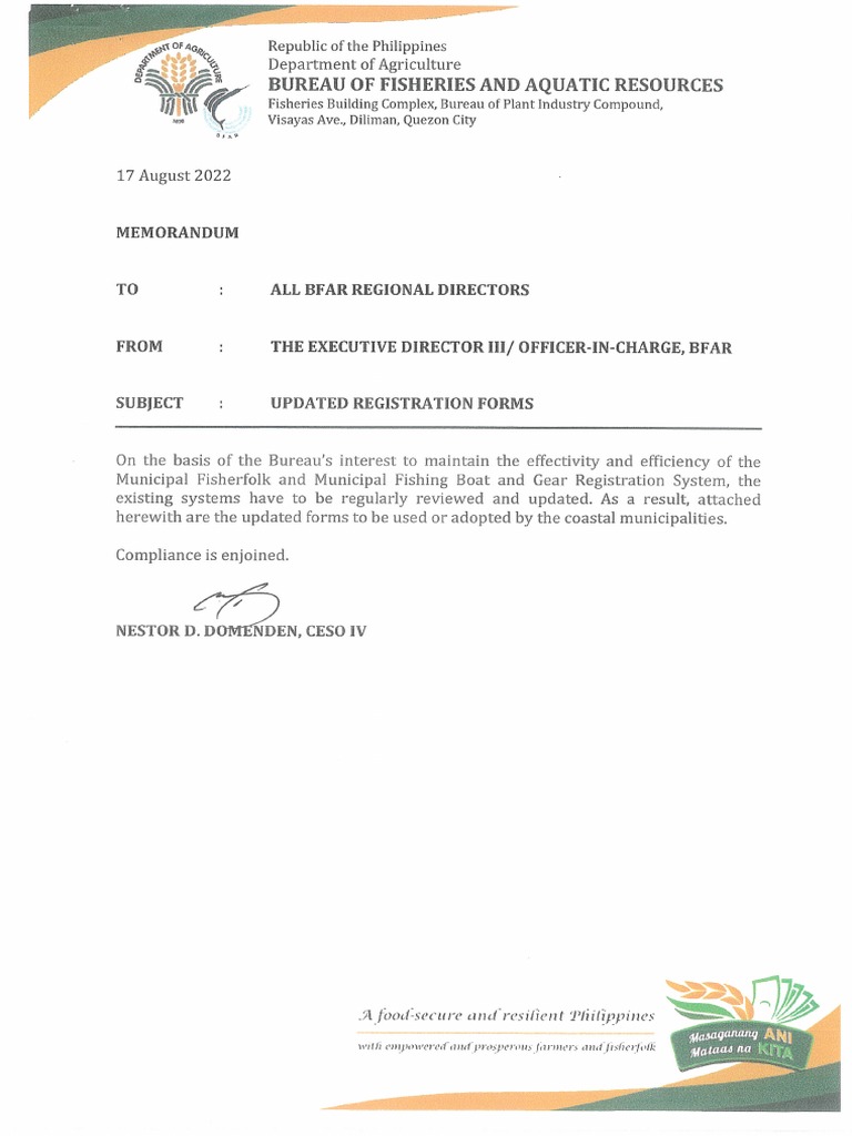 Memo 2022 Updated Registration Forms | PDF