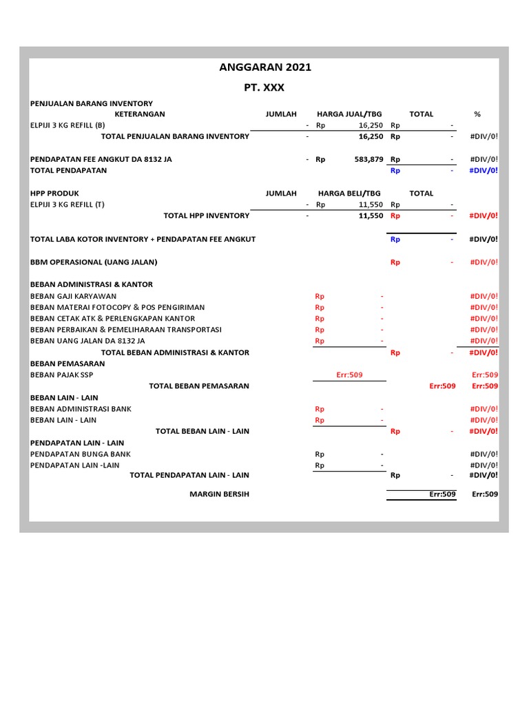 Usulan Anggaran 2022 Pt. DBM | PDF