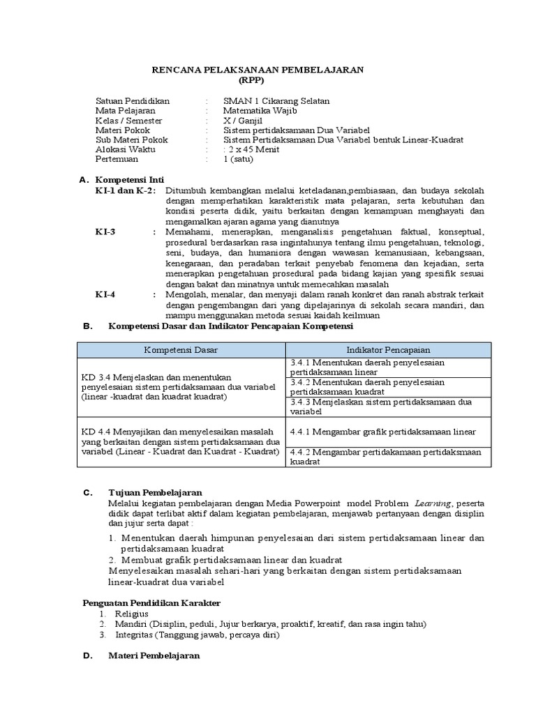 Bahan Ajar RPP 1 | PDF