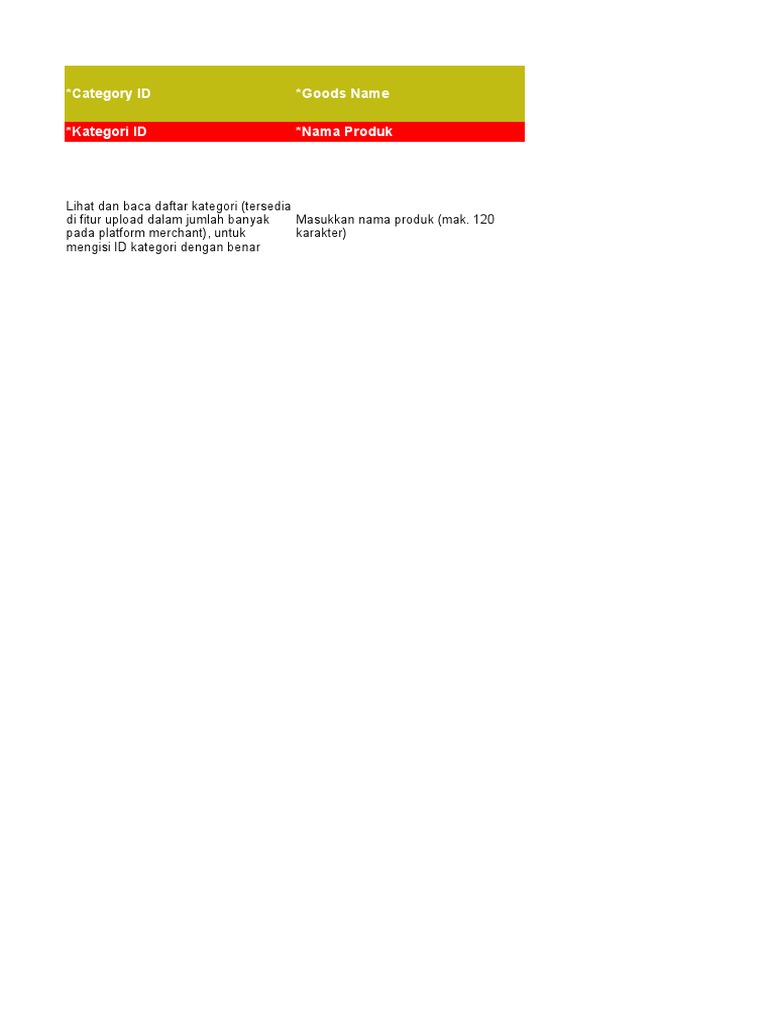 Bulk Upload Template-Indonesia | PDF