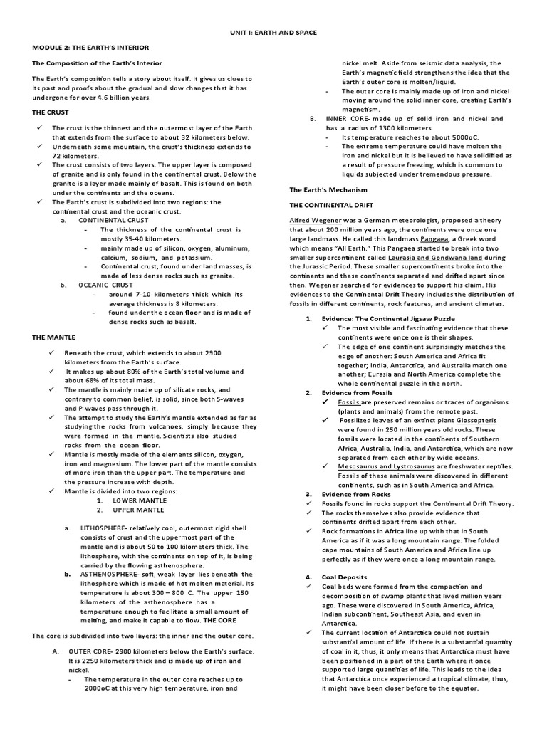 Unit 1 Module 2 | Download Free PDF | Earth | Plate Tectonics
