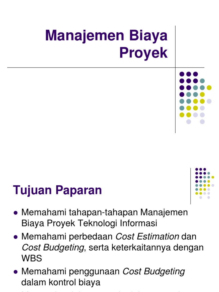 Manajemen Biaya Proyek TI dan Estimasi | PDF