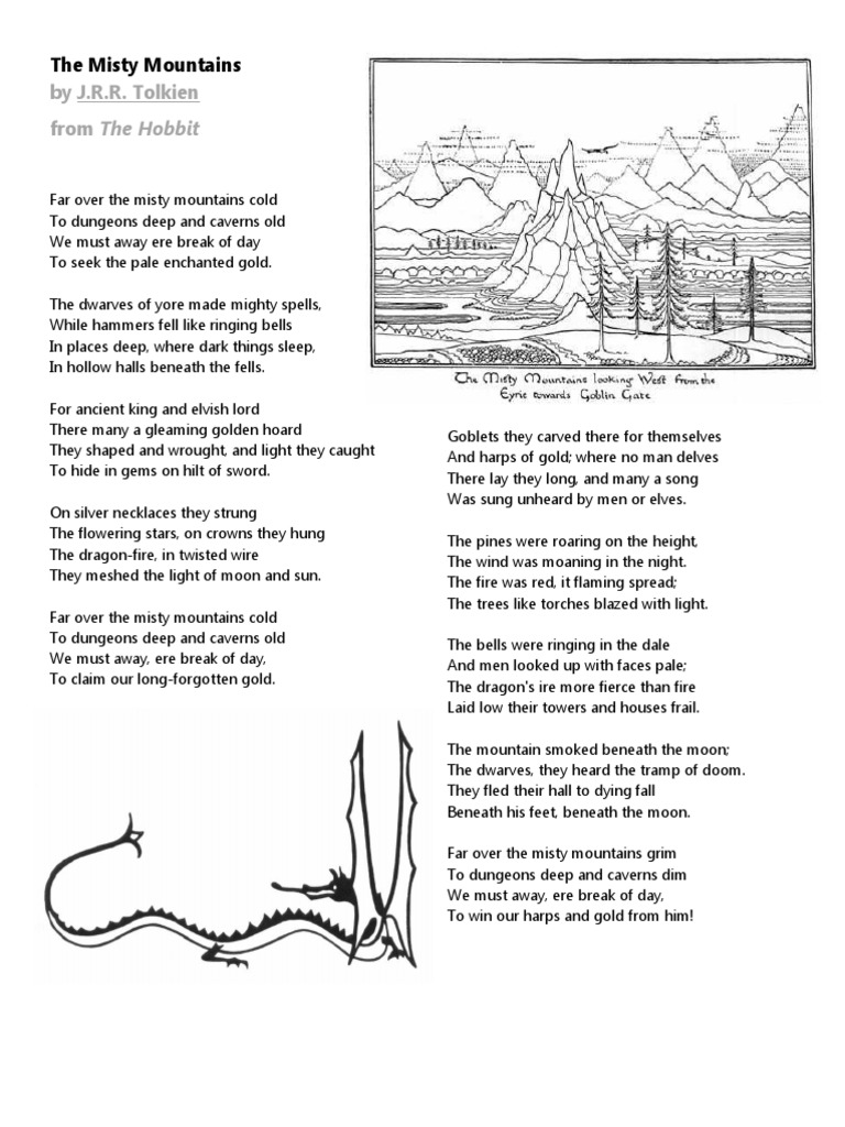 The Misty Mountains Tolkien | PDF