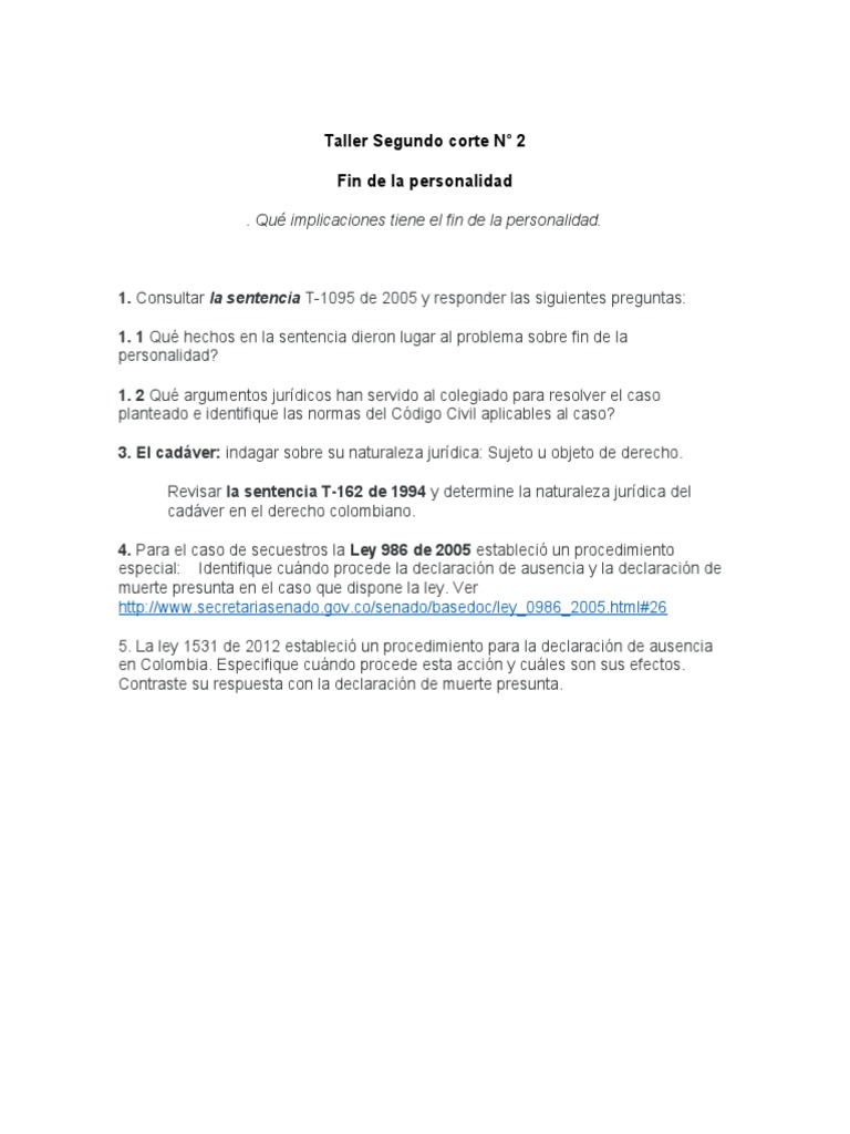 2022 2 Taller Segundo Corte 2 Fin Personalidad | PDF