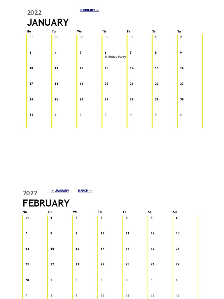 12 Month Calendar | PDF
