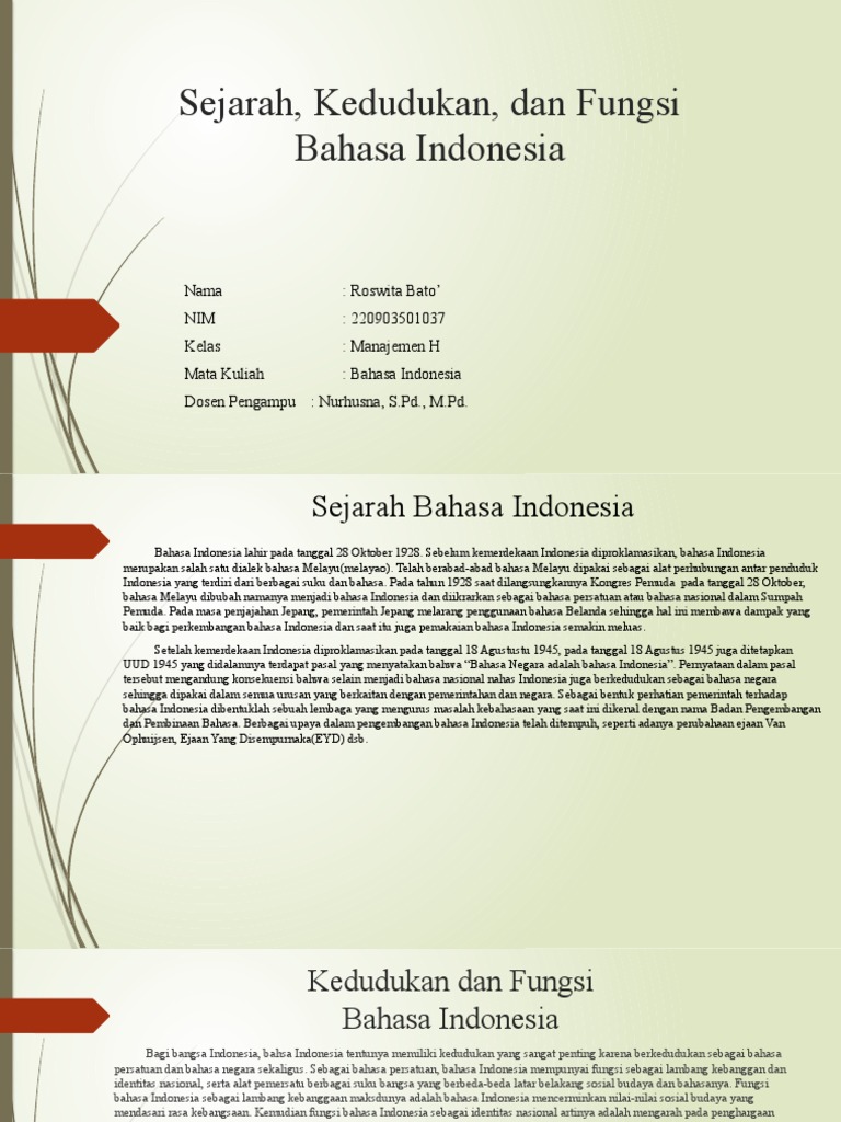 Tugas 1 Mata Kuliah Bahasa Indonesia | PDF