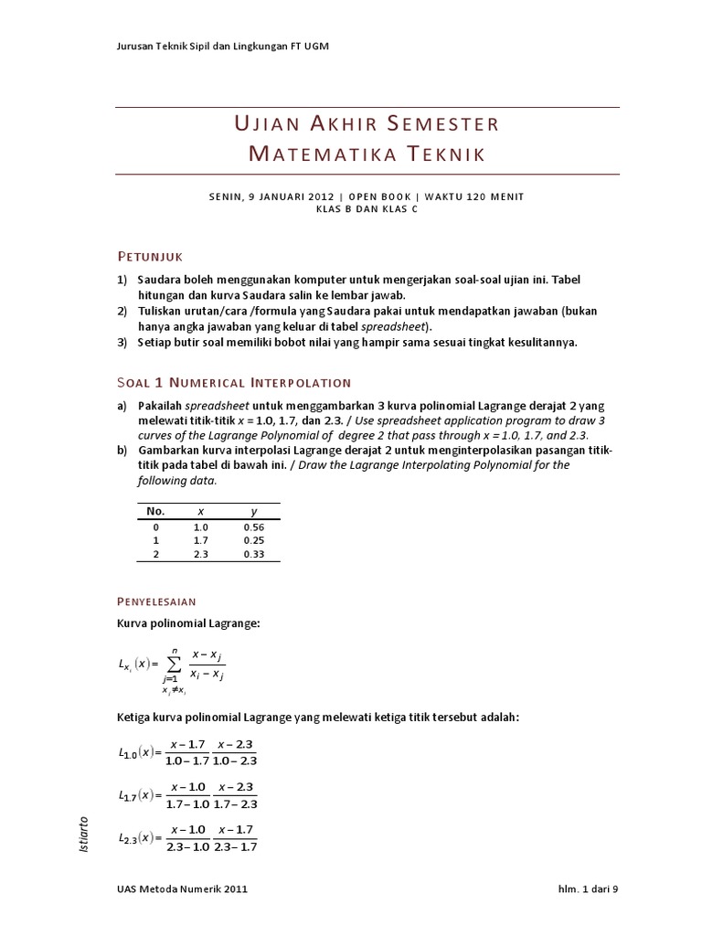 Penyelesaian Soal Math III | PDF | Metode & Bahan Ajar