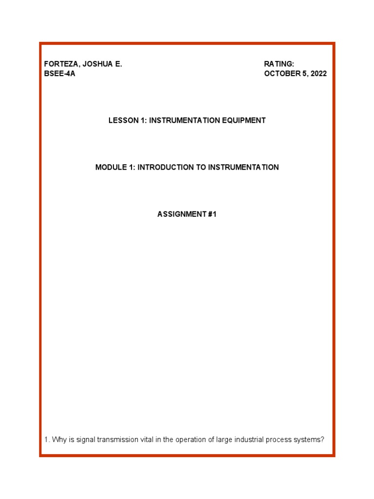 Standard Instrumentation Signals Overview | PDF | Instrumentation ...