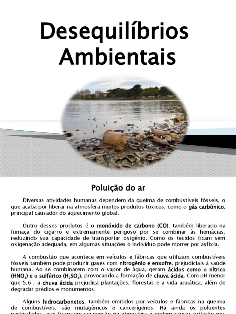 Desequilíbrios Ambientais | PDF | Desperdício | Erosão