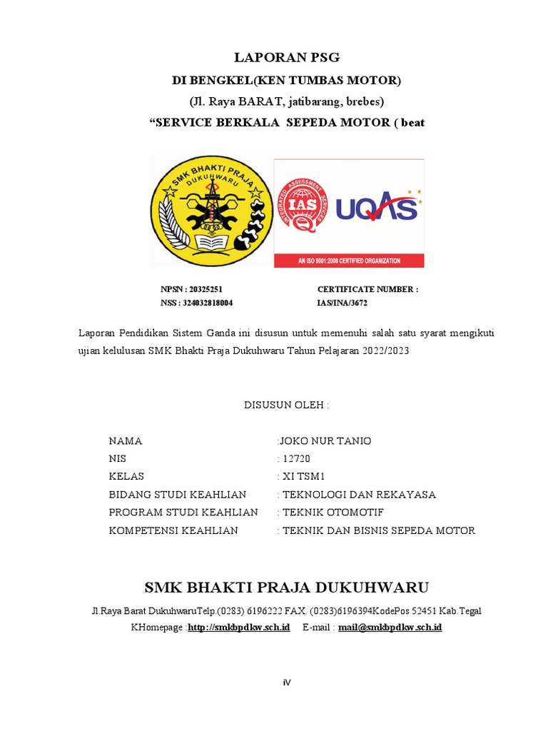 Contoh Laporan PSG | PDF