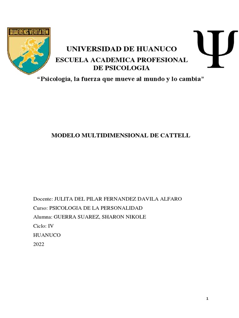 Modelo Multidimensional de Cattell | PDF | Motivacional | Motivación