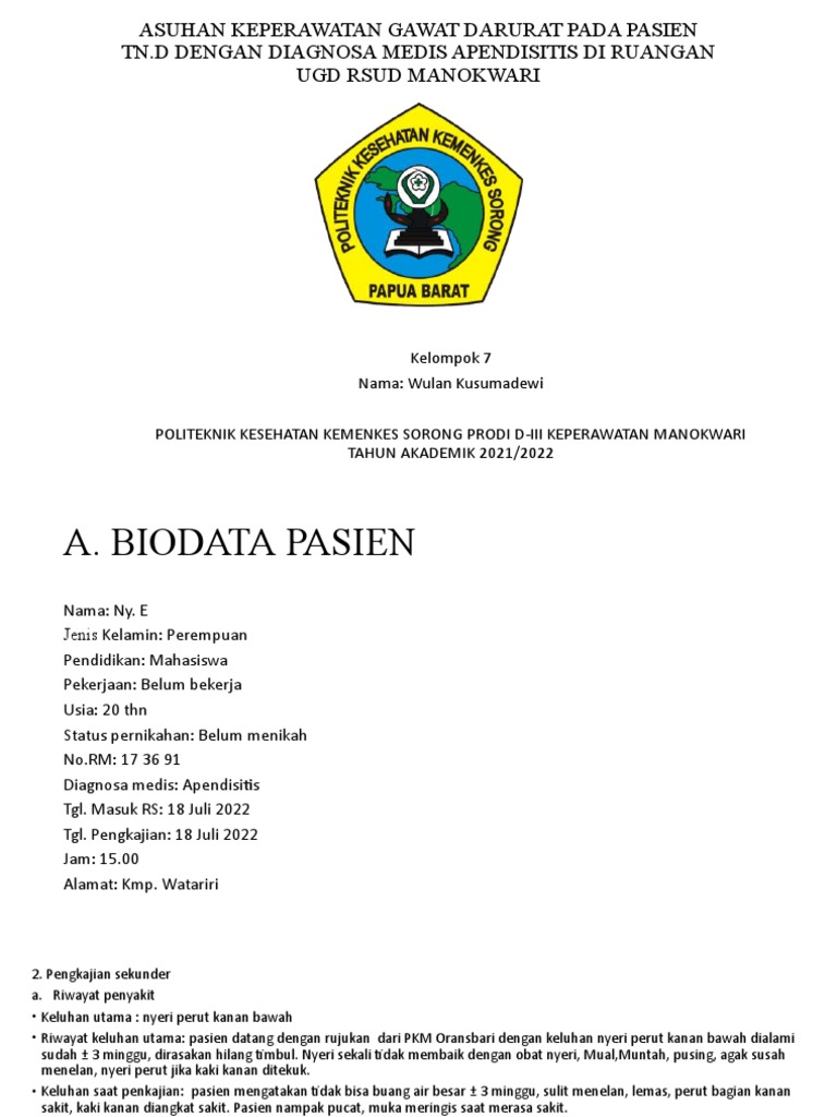 ASUHAN KEPERAWATAN GAWAT DARURAT PADA PASIEN Ny. E | PDF | Pengembangan Diri | Kesehatan Holistik