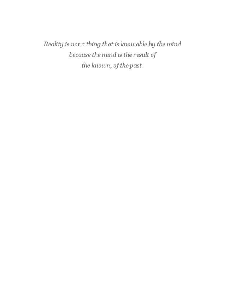 Understanding Reality Through Awareness | PDF