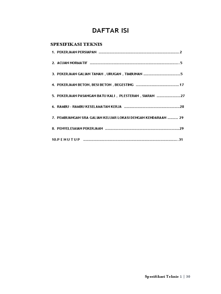 Spektek Jalan Lingkungan BR - Penikit | PDF