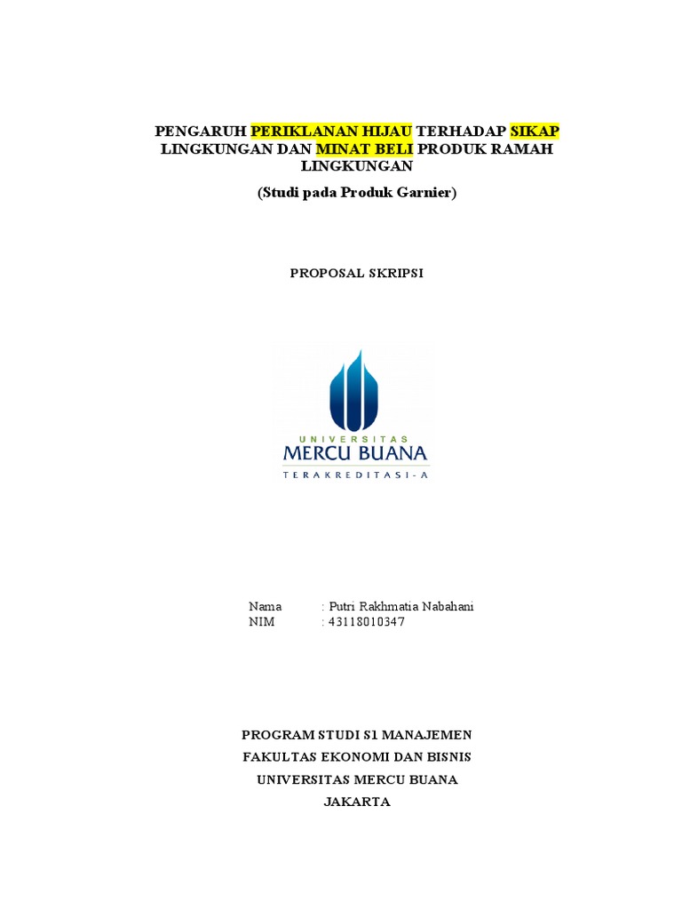 Proposal Skripsi Putri Rakhmatia Nabahani Pdf