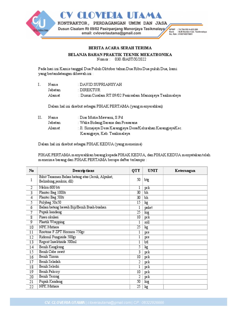 Bahan - Praktik ATPH | PDF