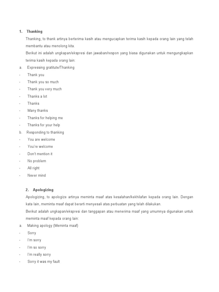 Materi Dan Soal Apolozising Kelas 7 | PDF