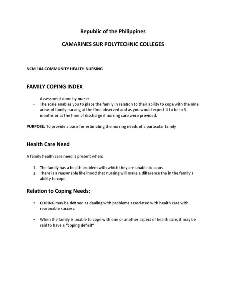 Assessing Family Coping Needs | PDF | Health Sciences | Health Care
