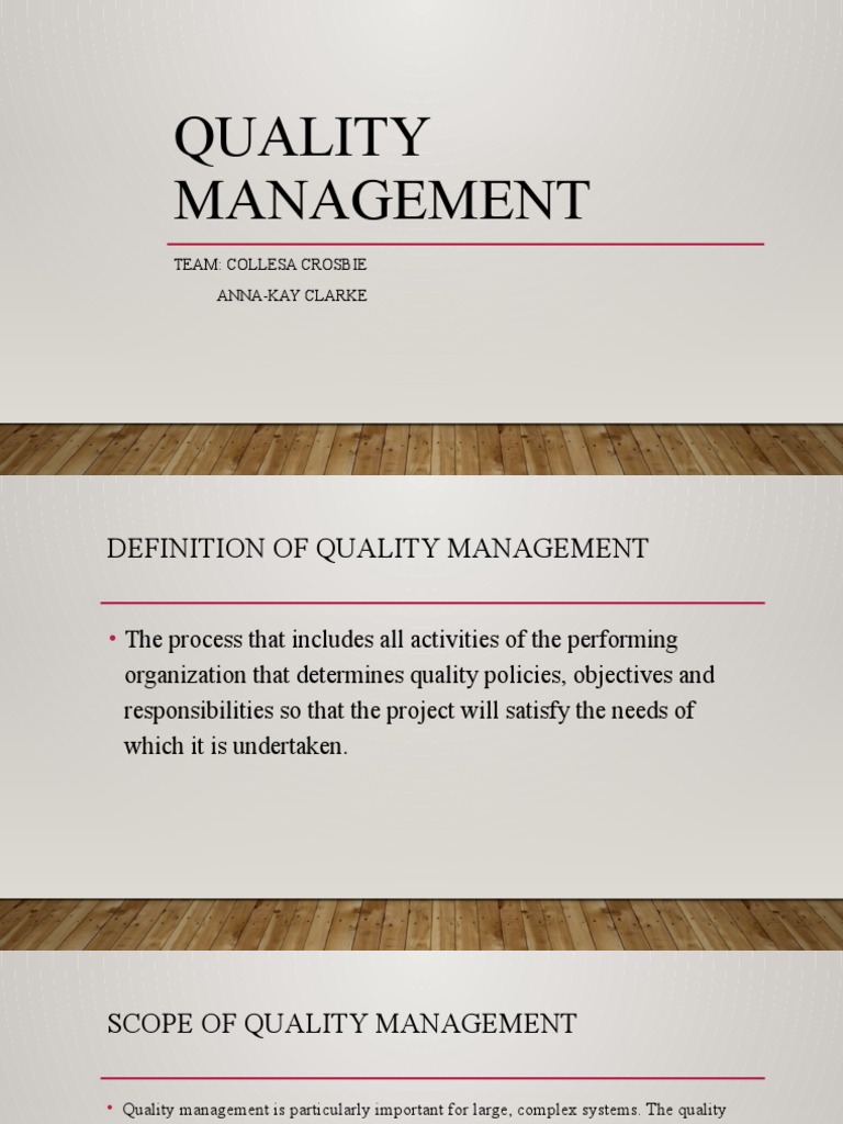 Introduction to Quality Management | PDF | Quality Management | Quality ...