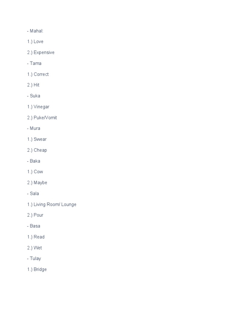 Homonyms Filipino | PDF