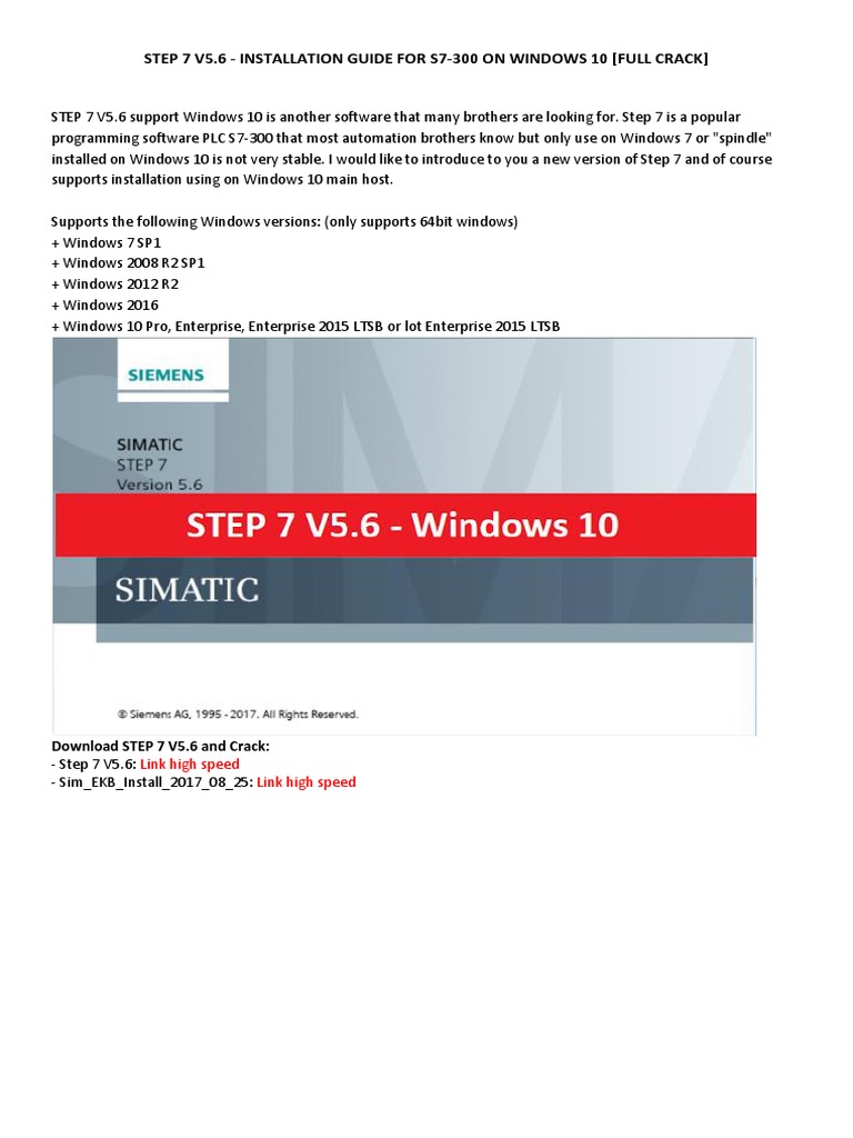 Step 7 v5.6 - Installation Guide For s7-300 On Windows 10 (Full Crack ...