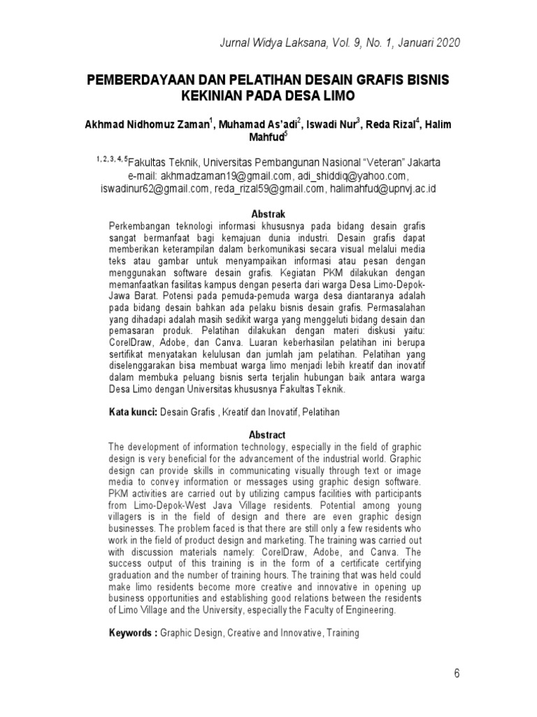 Pelatihan Desain Grafis Desa Limo | PDF