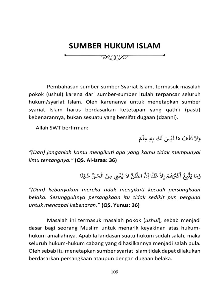 Bab6 - Sumber Hukum Islam | PDF
