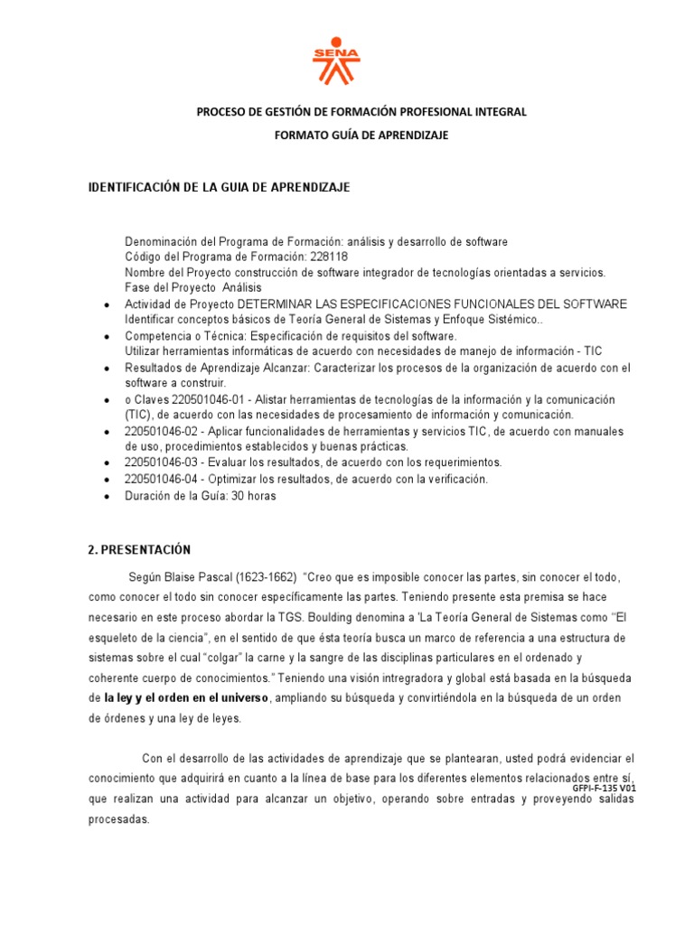1.GFPI-F-135 - Guia - de - Aprendizaje Caracterizarlosprocesos TGS v1 Ok | PDF