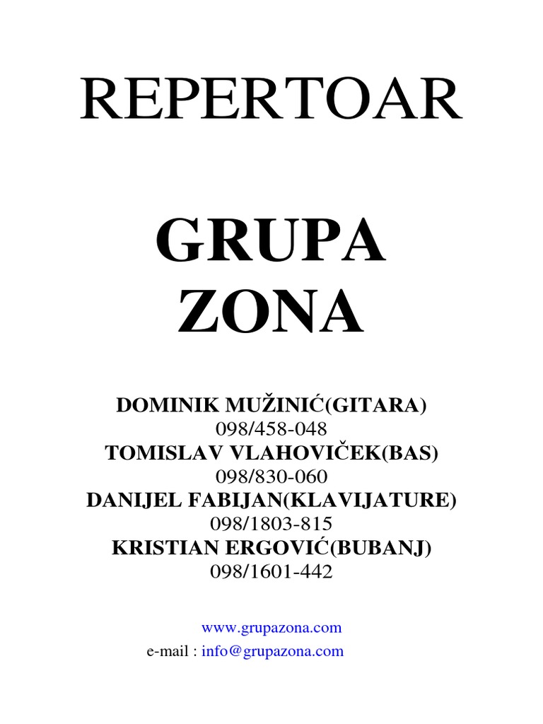 Repertoar ZONA | PDF