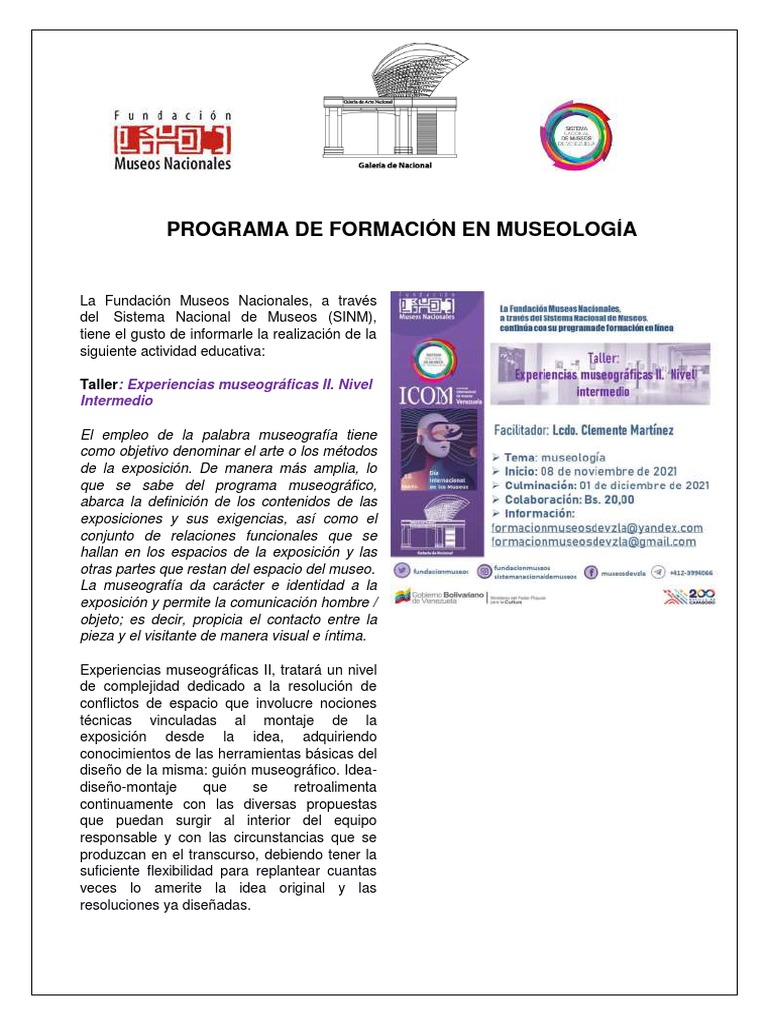 Taller de Museografia II - Internacional | PDF Taller de Museografia II - Internacional | PDF