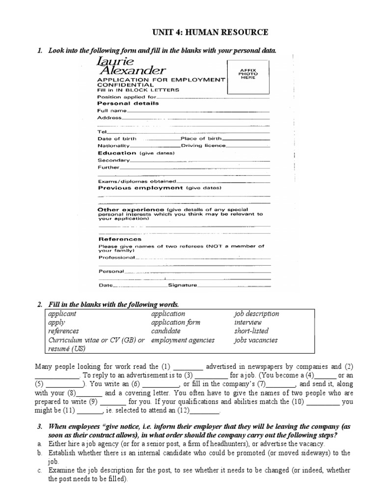 03 UNIT 4 - Class 1 2 - Jobs | PDF