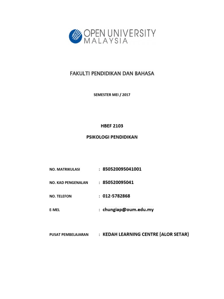 Assignment Hbef 2103 | PDF