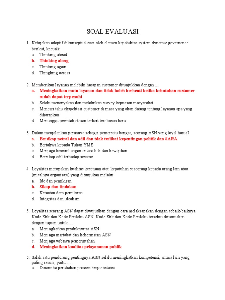 Soal Evaluasi | PDF