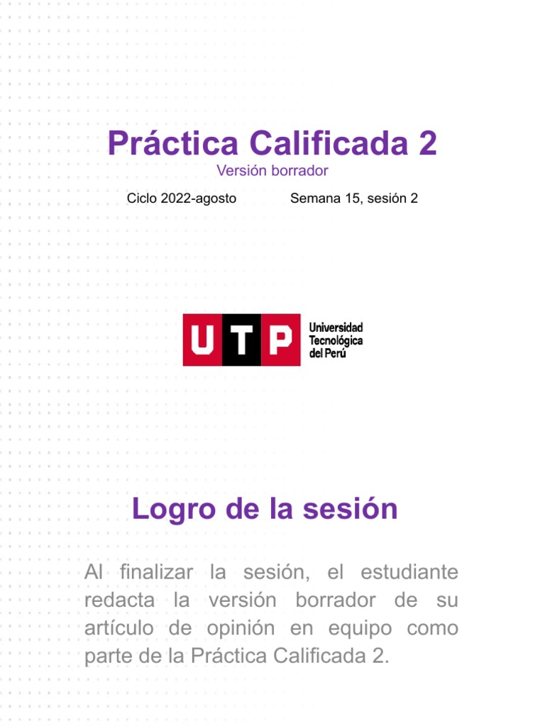 S15. s2 - Práctica Calificada 2 (PC2) - Versión Borrador-2 | PDF