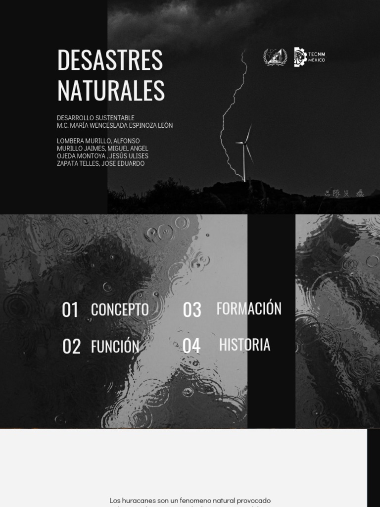 Presentación Sobre Desastres Naturales | PDF | Ciclones tropicales | Herida