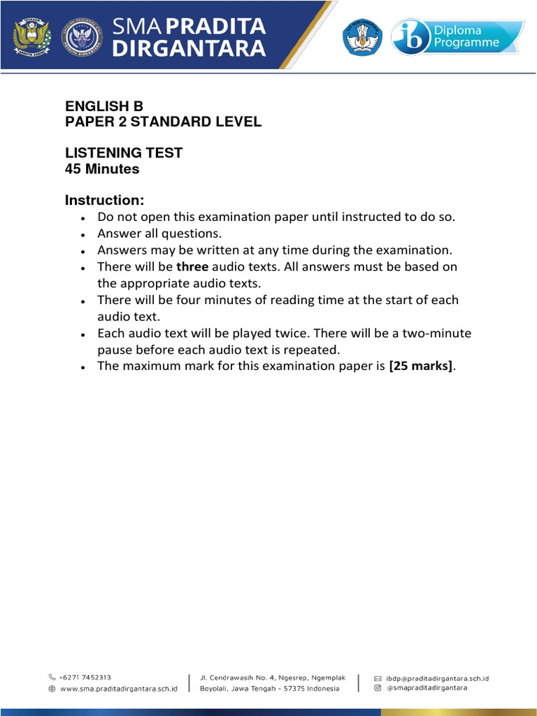 English B Standard Level Exam Guide | PDF | Career & Growth | Language ...
