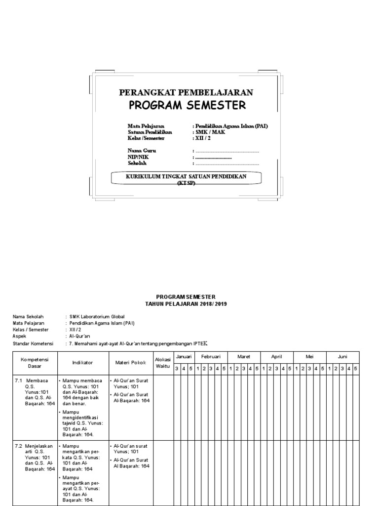 Program Semester Pai Kelas Xii SMT 2 | PDF