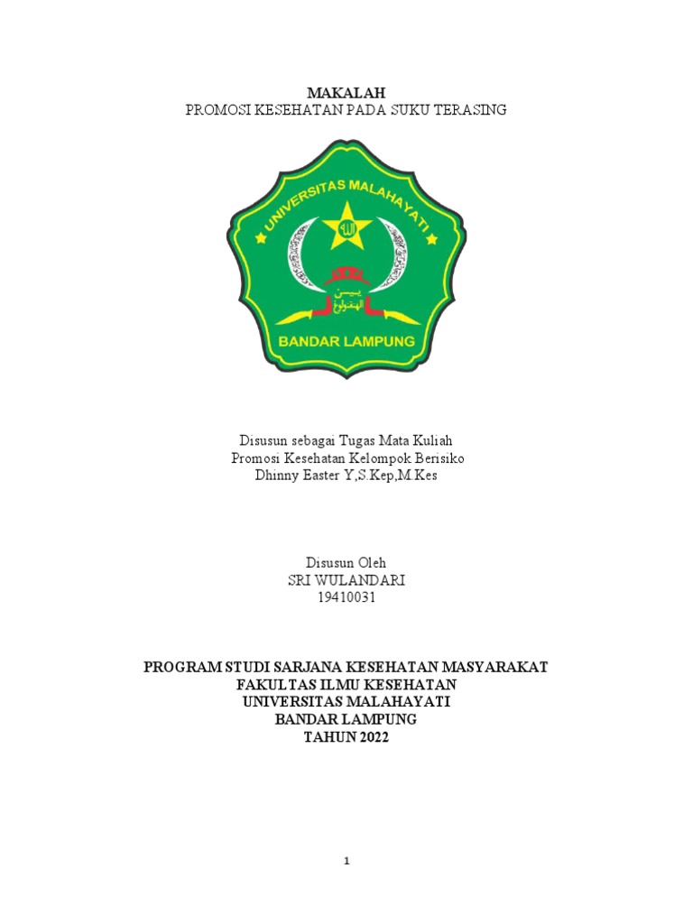 MAKALAH Suku Terasing Fix | PDF