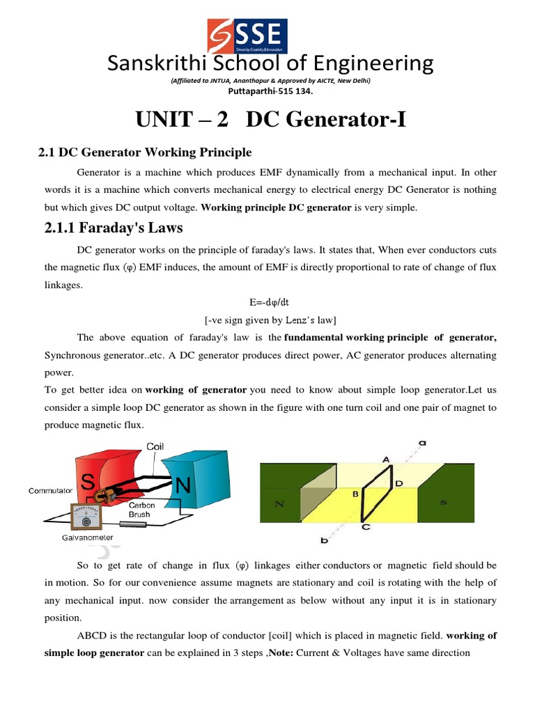 Dc Generator Working Principles Pdf