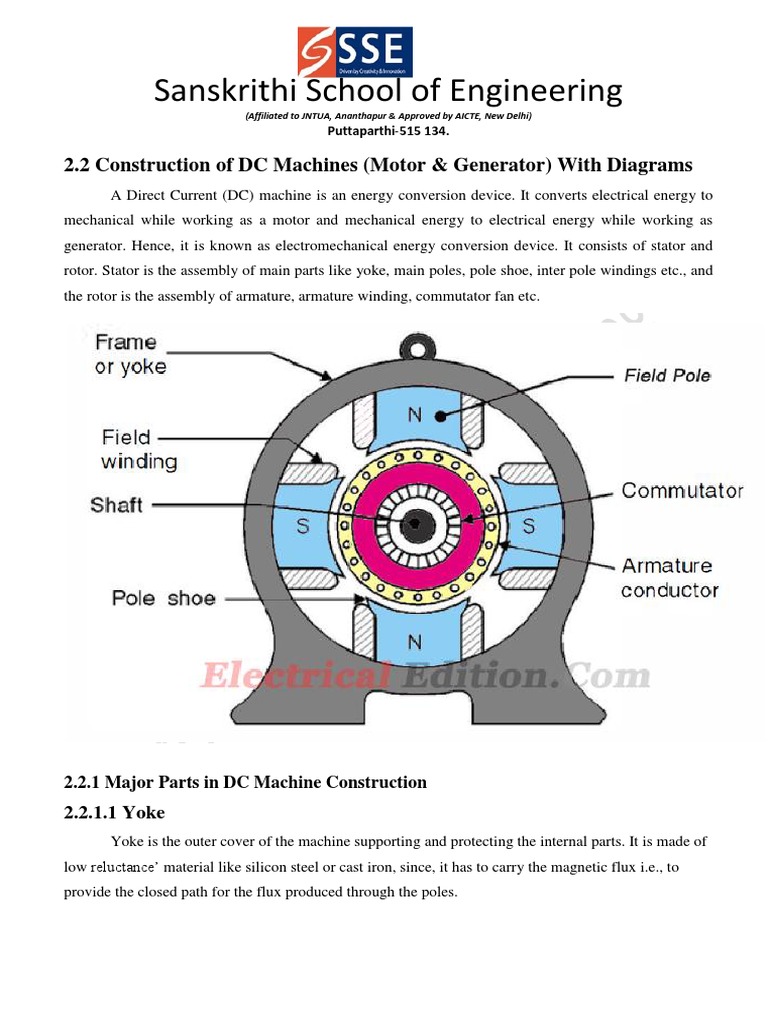 Construction of DC Machines | PDF | Electric Motor | Electrical Engineering