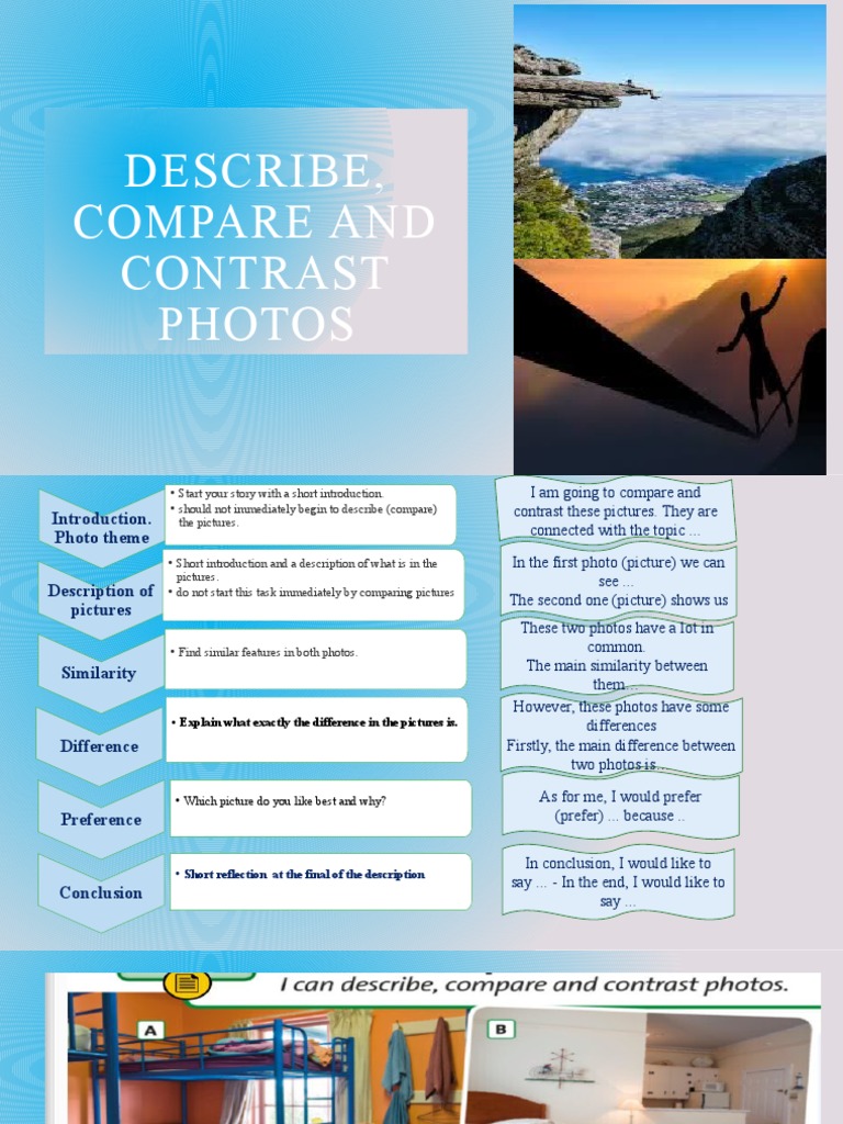 DESCRIBE, Compare and Contrast Photos | PDF