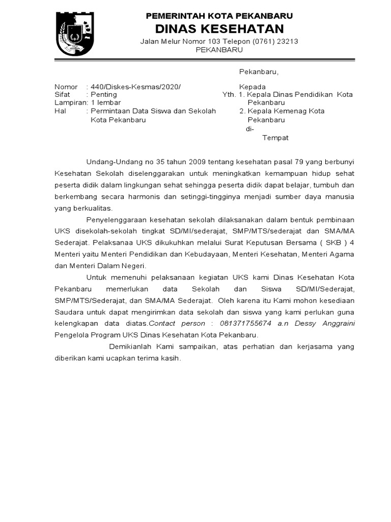 Permintaan Data Siswa untuk UKS | PDF | Kesehatan Holistik