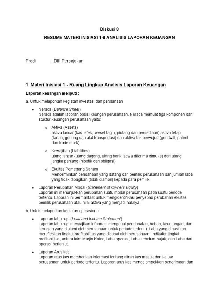 Diskusi 8 - ALK | PDF | Pengelolaan Keuangan & Uang