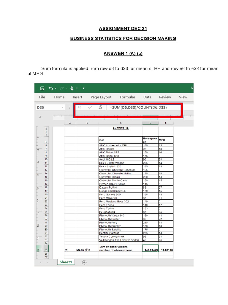 Business Statistics Assignment | PDF | Applied Mathematics | Statistics