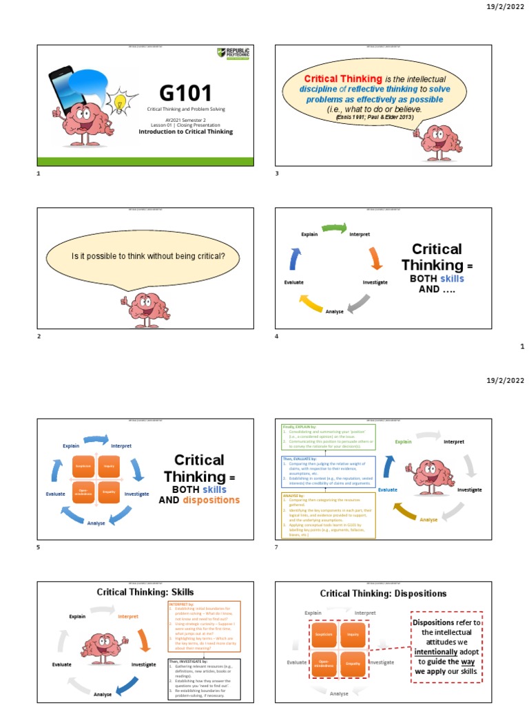 Critical Thinking PT 1 | PDF | Critical Thinking | Thought