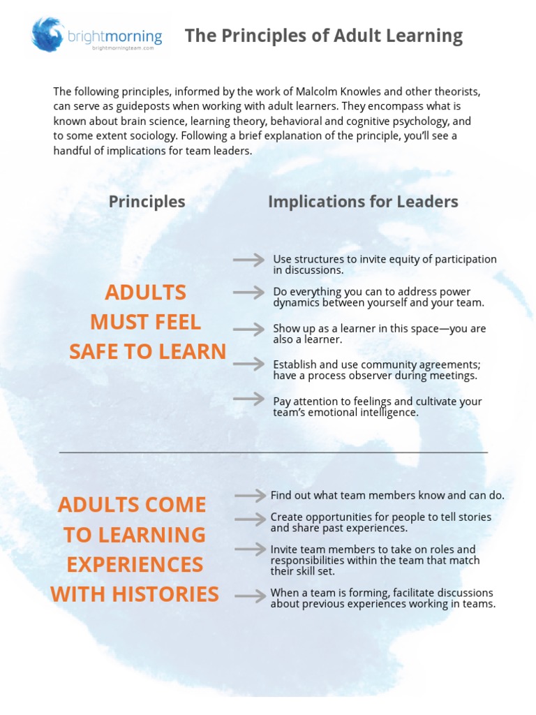 Principles of Adult Learning | PDF