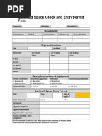 Confined Space Entry Log Sheet | PDF | Technology & Engineering