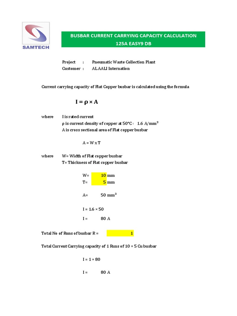 Busbar Current Rating | PDF